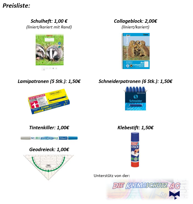 Schulshop für nachhaltige Schreibwahren in der Bibliothek – Maria ...